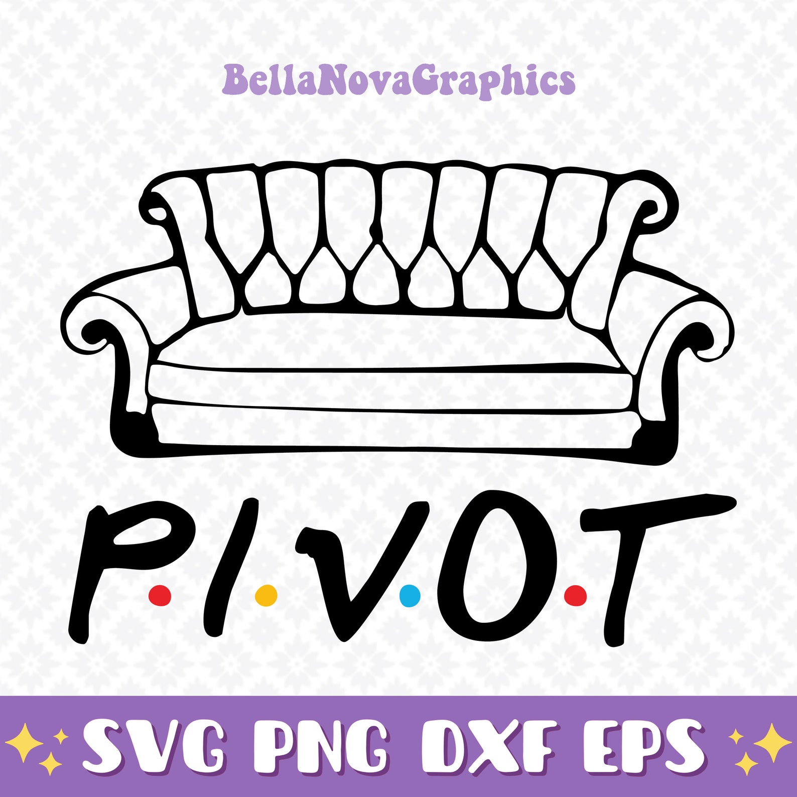 Pivot SVG, Friends Couch Svg, Png, Dxf, Eps, Couch Svg, Digital ...