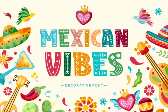 MEXICAN VIBES FONT, Mexican Alphabet, Mexican Letters and Numbers Svg ...
