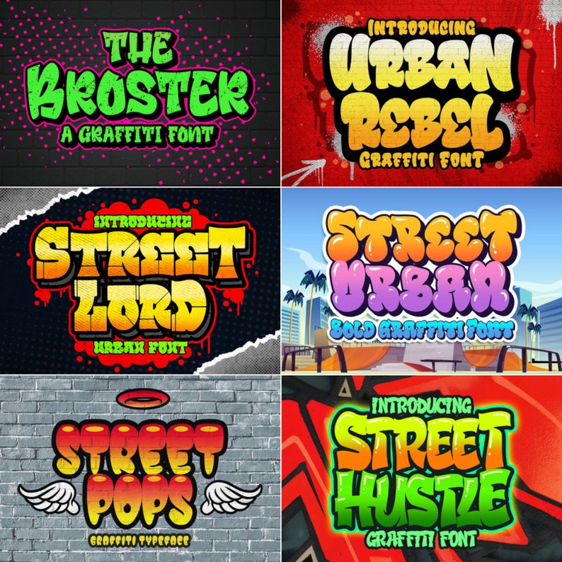 31 Graffiti Font Bundle, Graffiti Font, Graffiti Designs, POD Designs ...