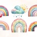 Watercolor Boho Rainbow Clipart Bundle - Baby Shower Clip Art ...