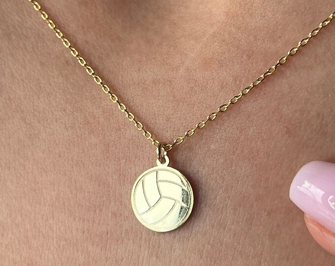 Gold VOLLEYBALL NECKLACE, Personalized Necklace Sports Jewelry, Sport ...