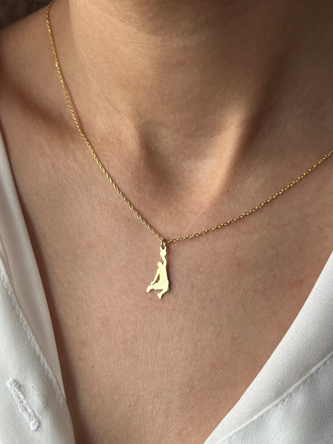 Basketball Necklace · 14K Gold Plated · 925K Sterling Silver · Jordan ...