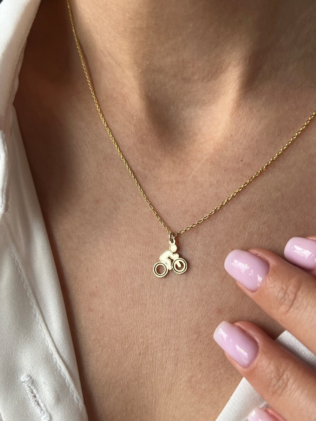Bicycle Necklace · 14K Gold Plated · 925K Sterling Silver · Bike ...