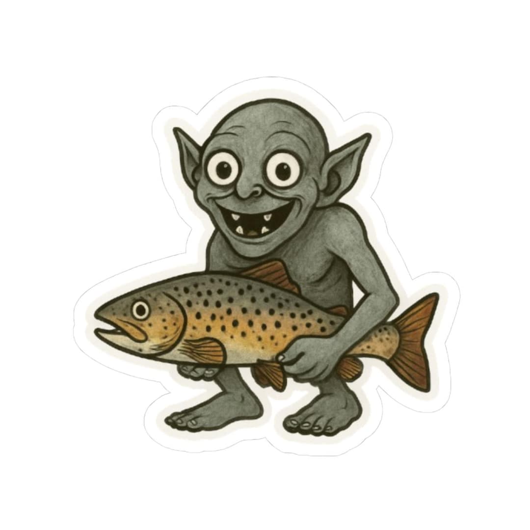 Gollum Fly Fishing Sticker: Funny Vinyl Decal - Etsy