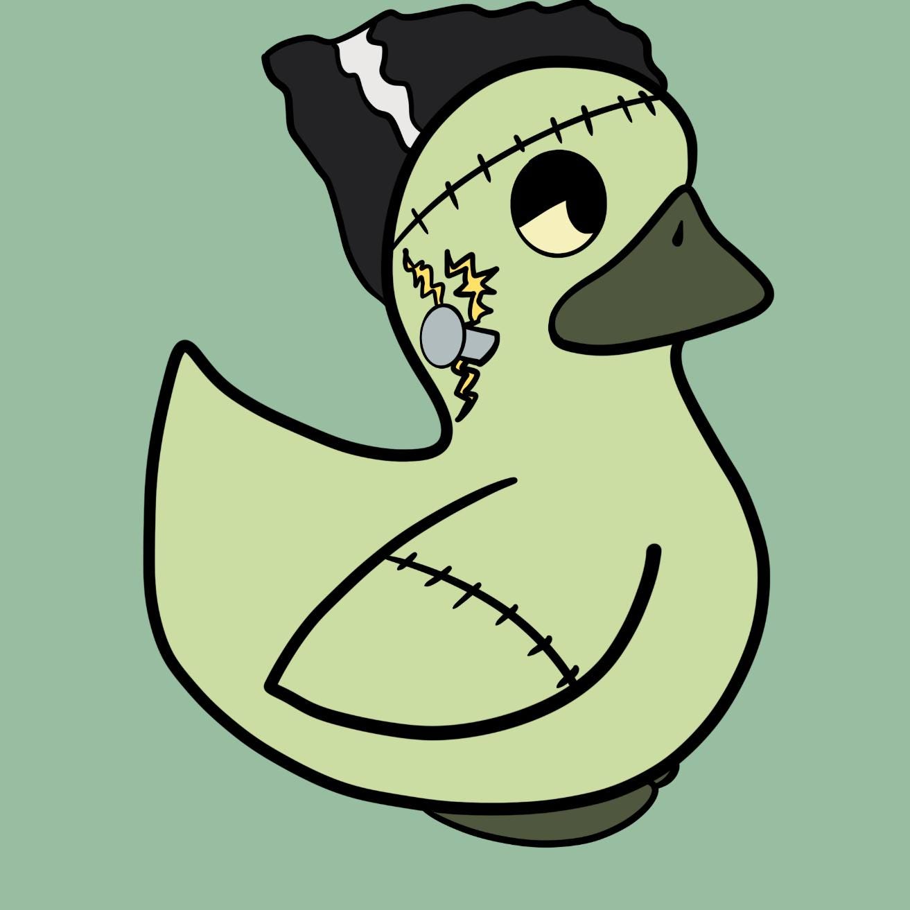 Frankenstein Rubber Duck Digital Design - Etsy