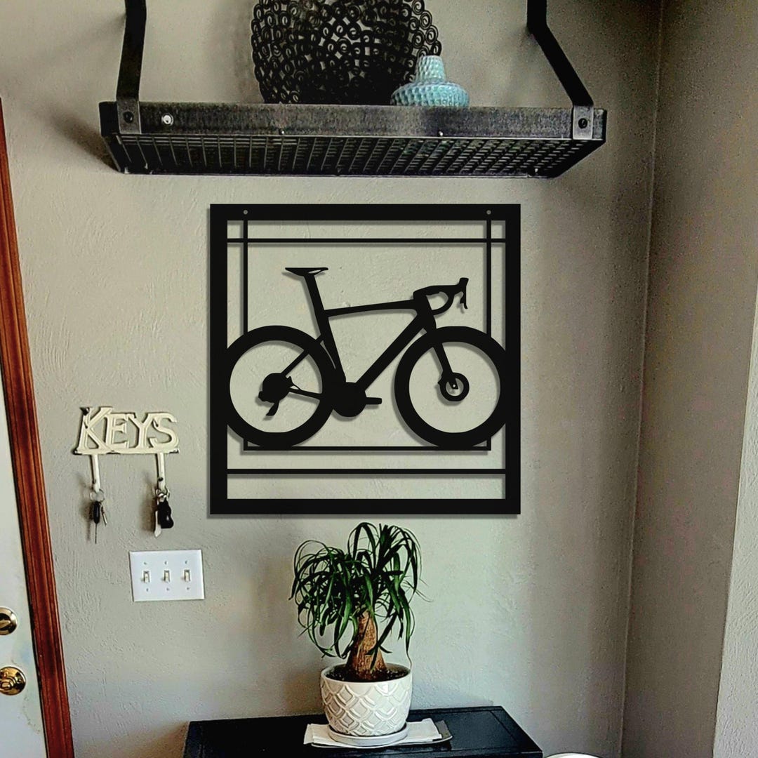Modern Road Bike Metal Wall Art | Minimalist Bicycle Decor | Gift for ...