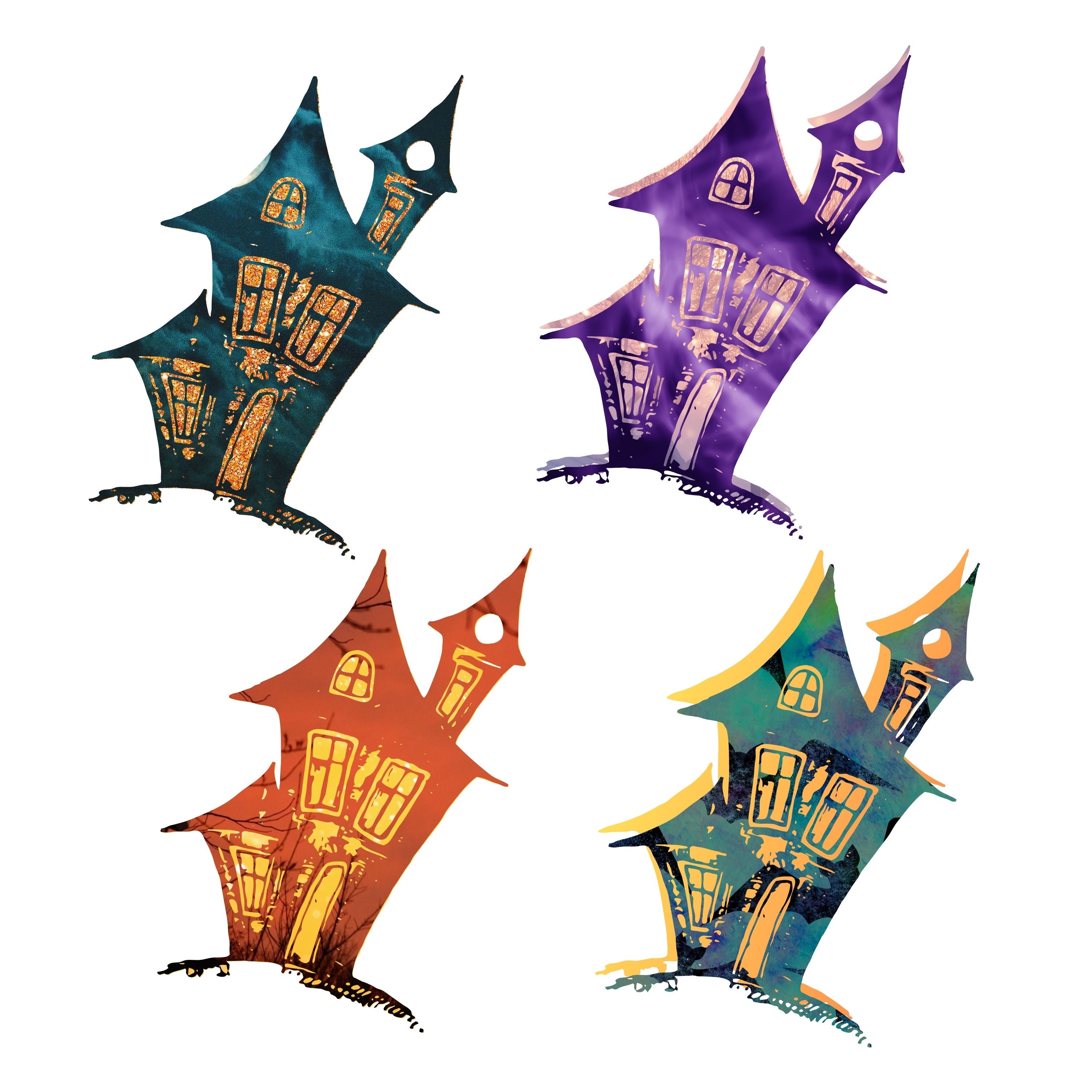 Haunted House Canva Frame Set download Sublimination-drag N Drop ...