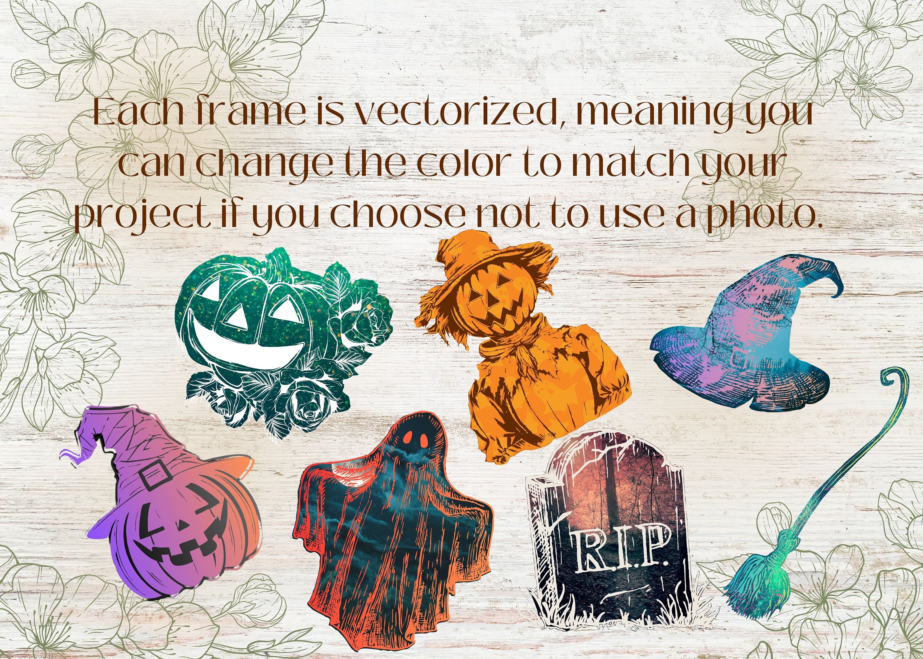 Haunted House Canva Frame Set download Sublimination-drag N Drop ...