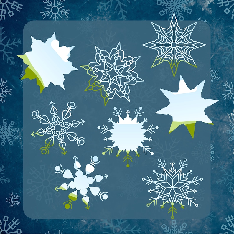 Winter Snowflake CANVA FRAMES, Easy Drag and Drop Editable Canva ...