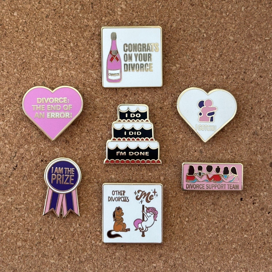 Divorce Gift - Hard Enamel Pins (7 Pins) - Etsy