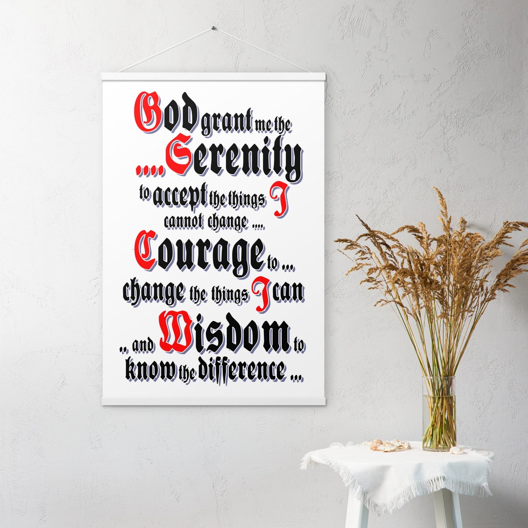 Serenity Prayer AA NA Meeting Wall Hanging Poster With Hangers - Etsy