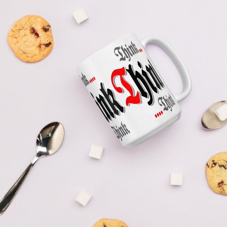 Think Think Think Meeting Poster AA NA Slogan Sayings White Glossy ...