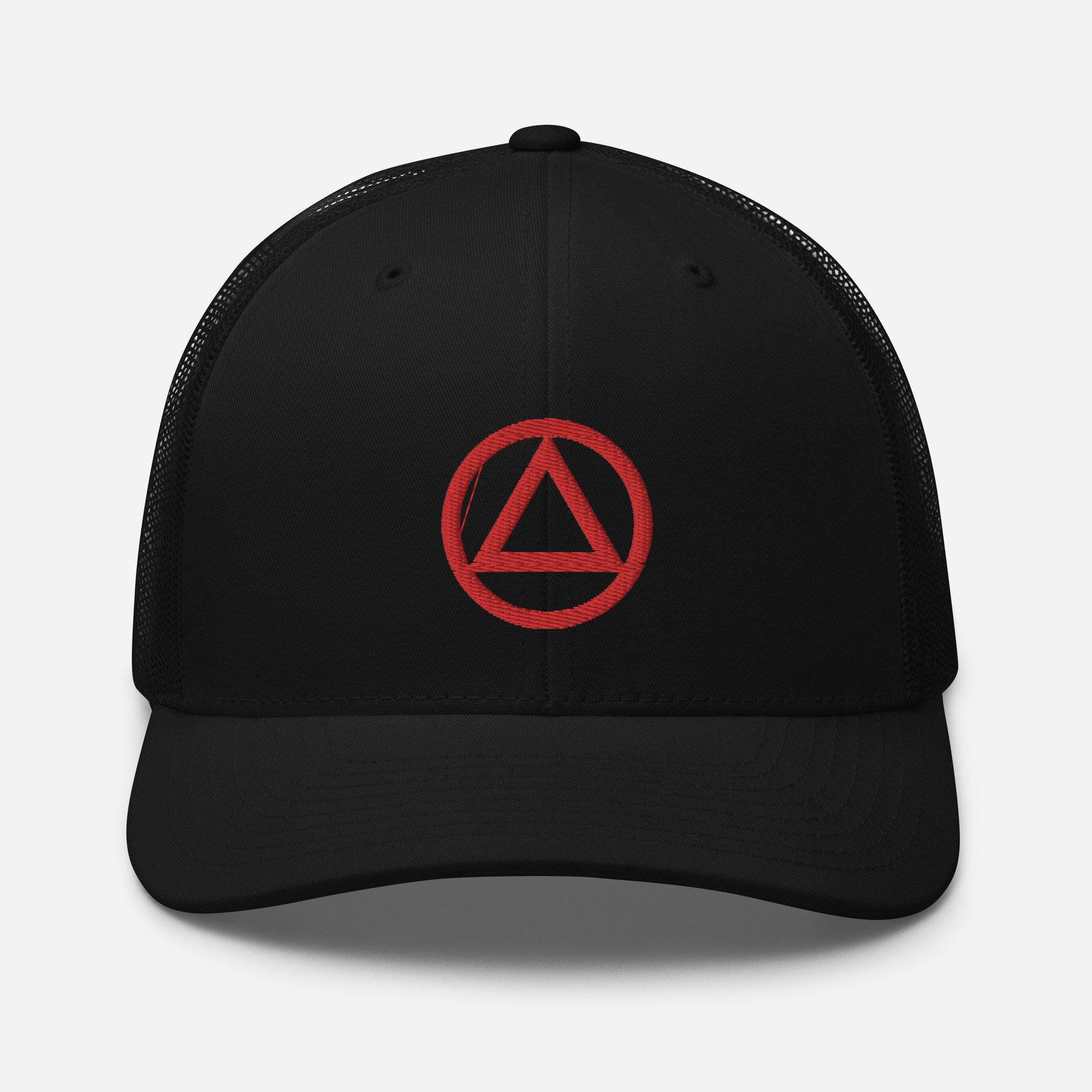 Red AA Logo Triangle Inside Circle Yupoong 6606 (black / One Size ...