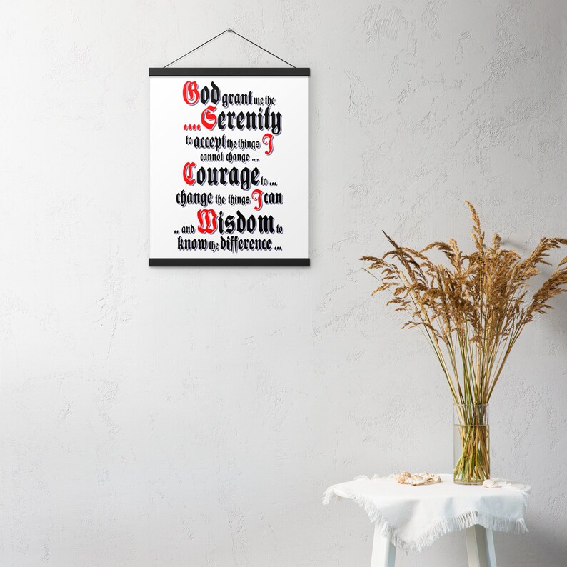 Serenity Prayer AA NA Meeting Wall Hanging Poster With Hangers - Etsy