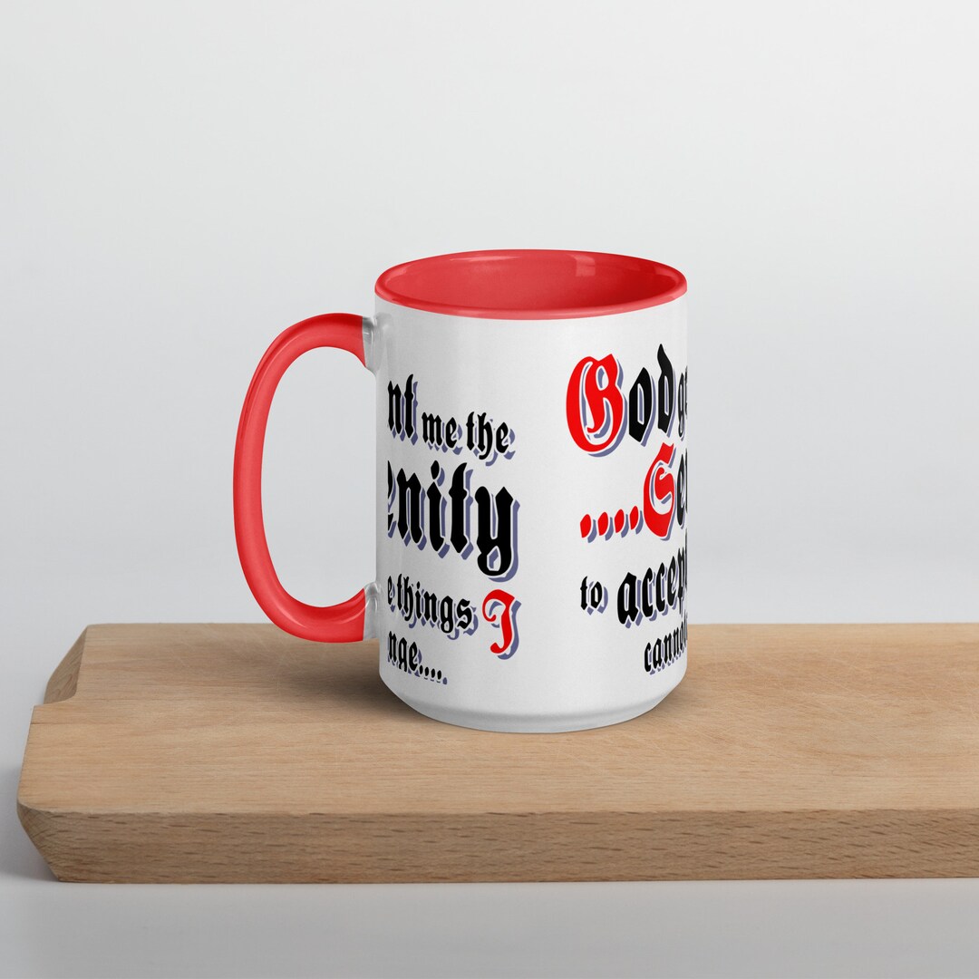 Serenity Prayer Meeting Poster AA NA Slogan Sayings Mug With Color ...