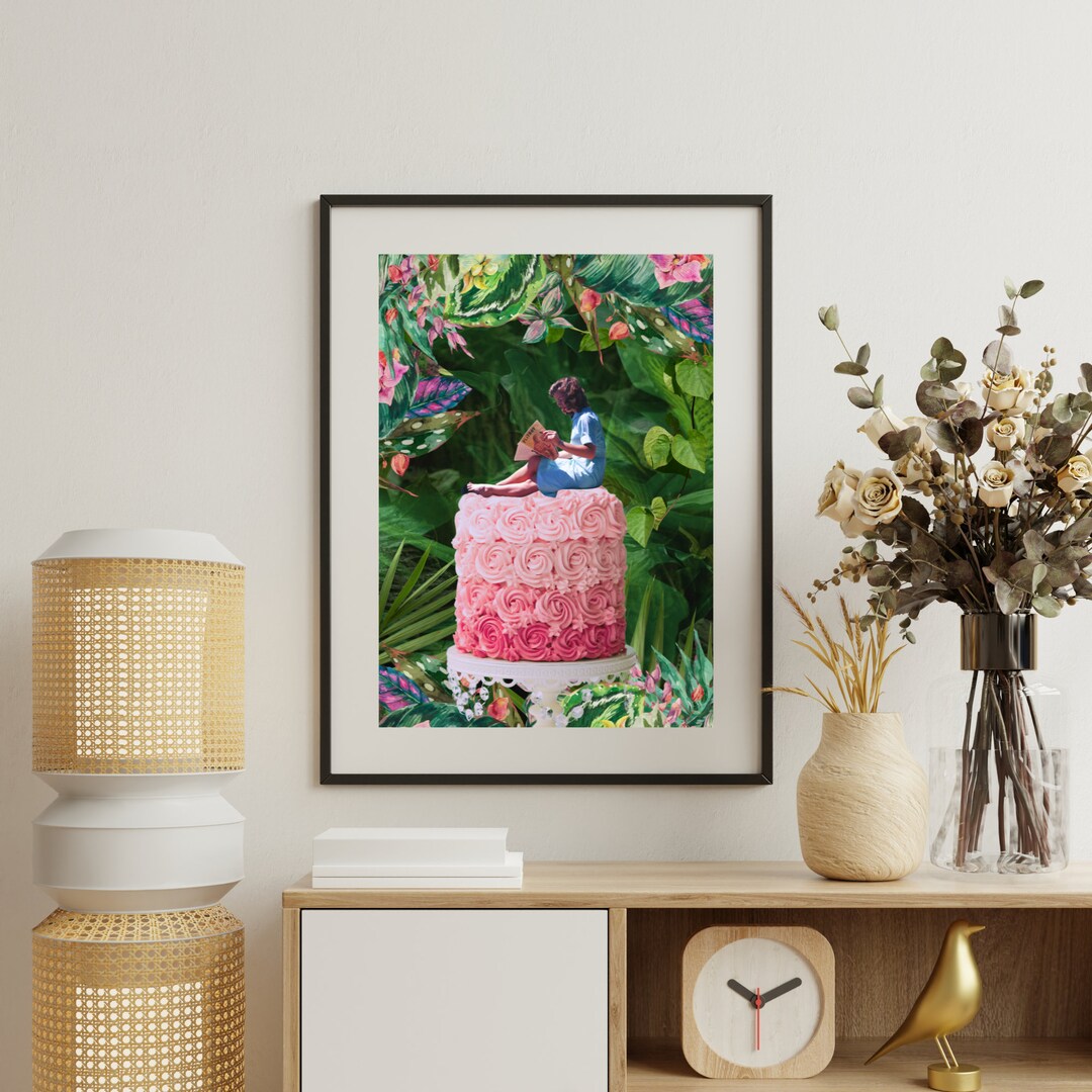 Retro Jungle Cake Surrealism Art Print | A3 Digital Collage Poster - Etsy