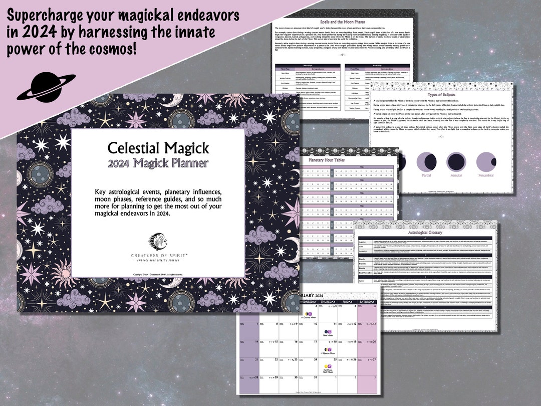 2024 Witchcraft Planner: Empowered Spellwork & Planetary Magic Calendar ...