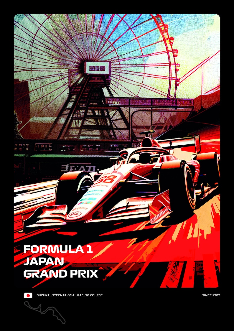 Japan Grand Prix F1 Poster Vintage Formula 1 Art F1gldesign Exclusive ...