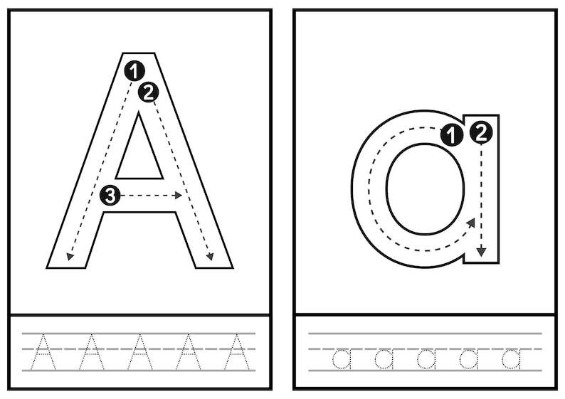 Alphabet Tracing - Lower and Upper Case - Etsy