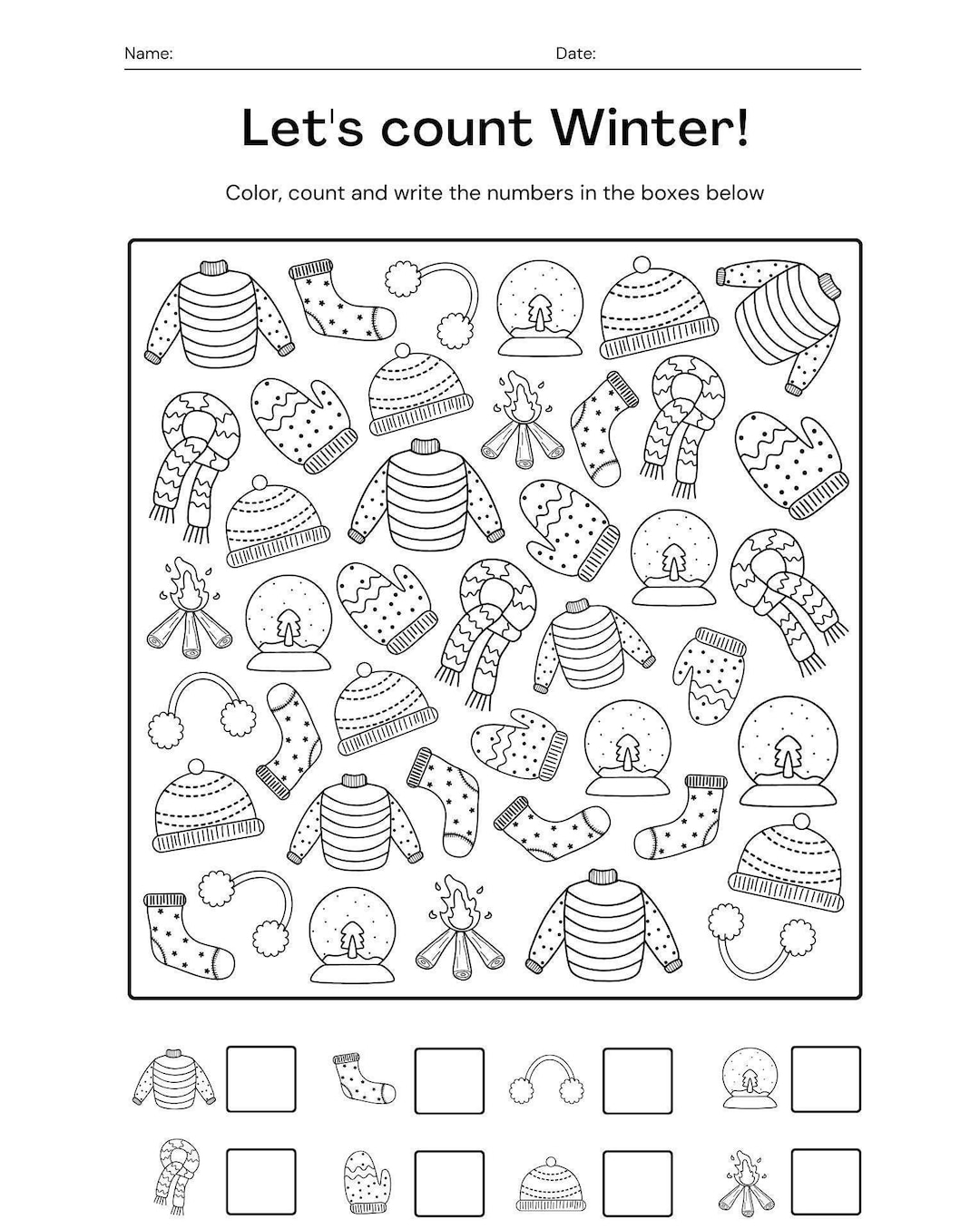 Let's Count Winter - Etsy