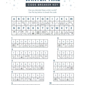Winter Code Breaker (with Key) - Etsy