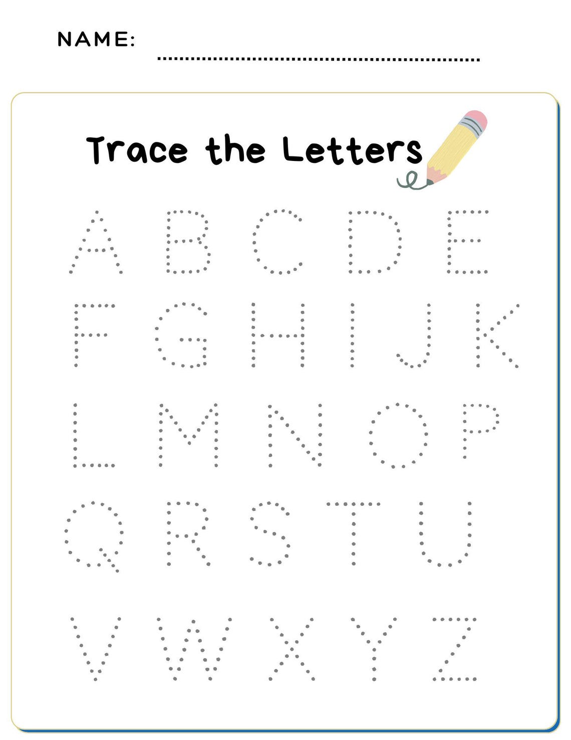 Uppercase Alphabet Tracing - Etsy