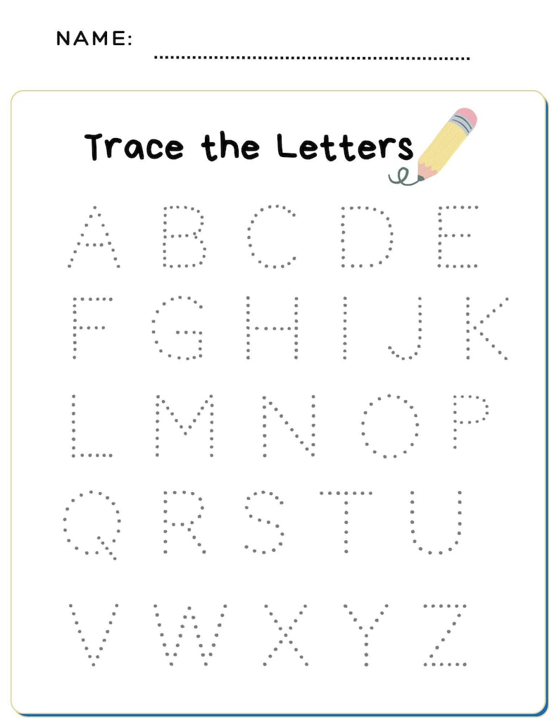 Uppercase Alphabet Tracing - Etsy