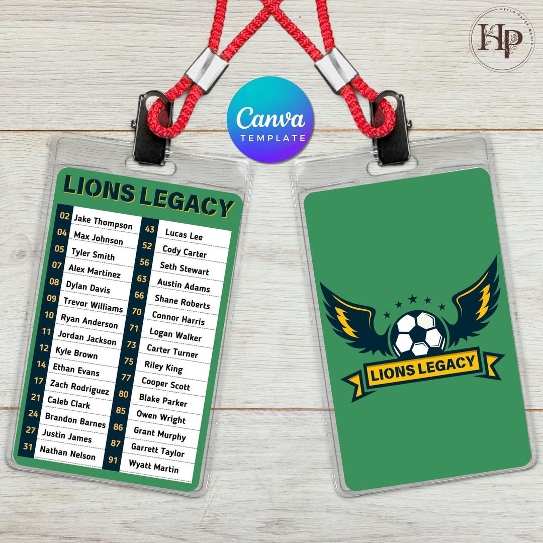 Team Roster Card Template, Editable Team Roster Card, Team Roster Card ...