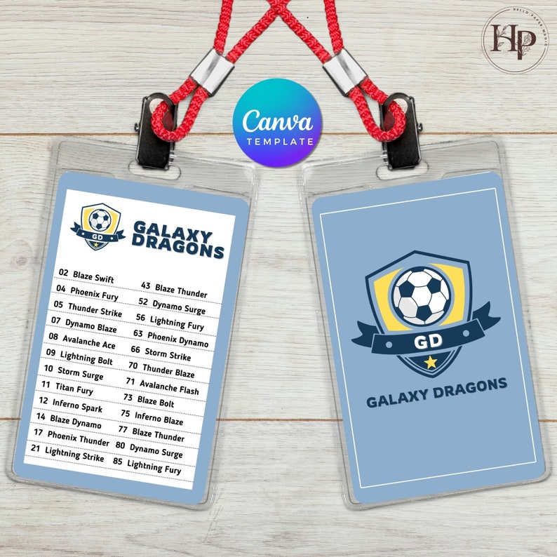 Editable Team Roster Card Template, Canva (4x6 & 3x5) - Etsy