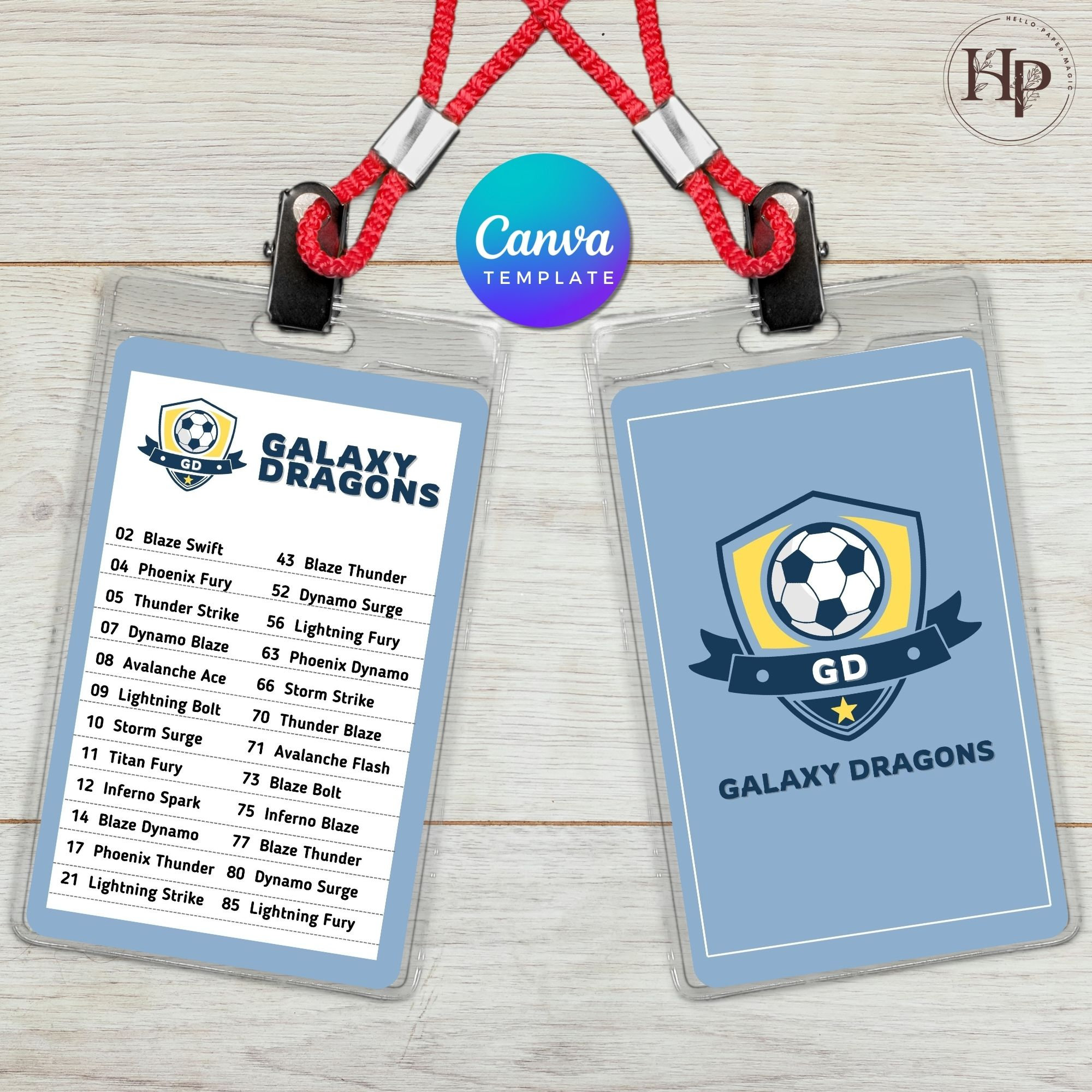 Team Roster Card Template, Editable Team Roster Card, Team Roster Card ...