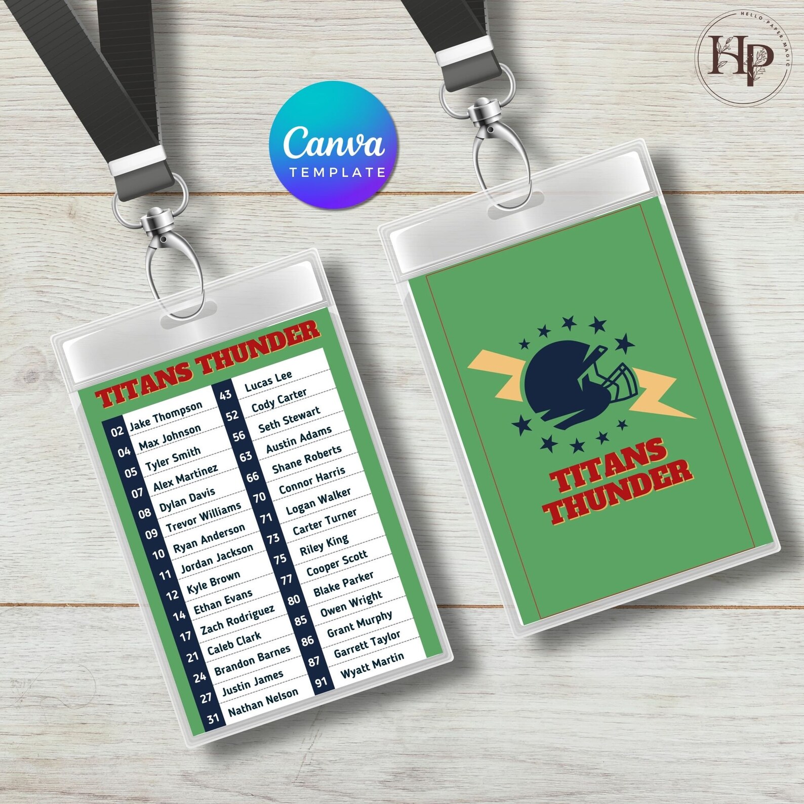 Team Roster Card Template, Editable Team Roster Card, Team Roster Card ...