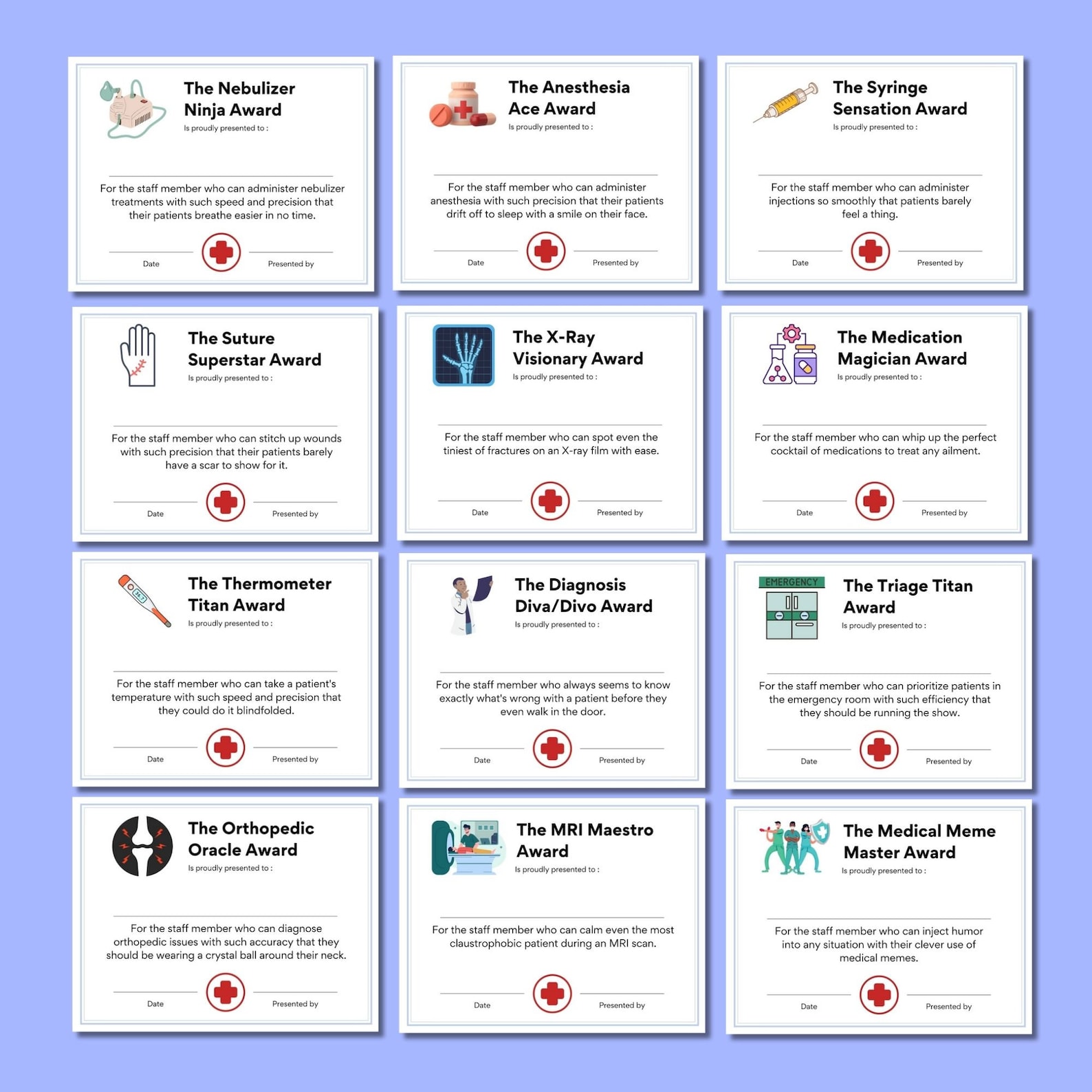 Funny Medical Staff Appreciation Award Certificates: Printable Canva ...