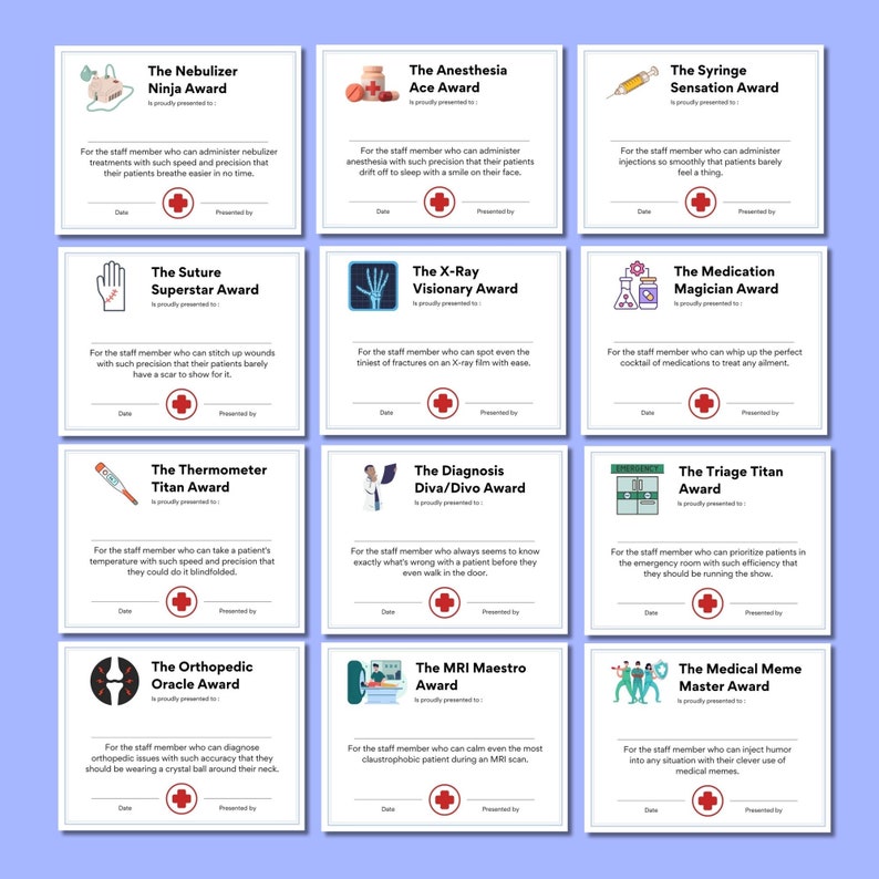 Funny Medical Staff Appreciation Award Certificates: Printable Canva ...