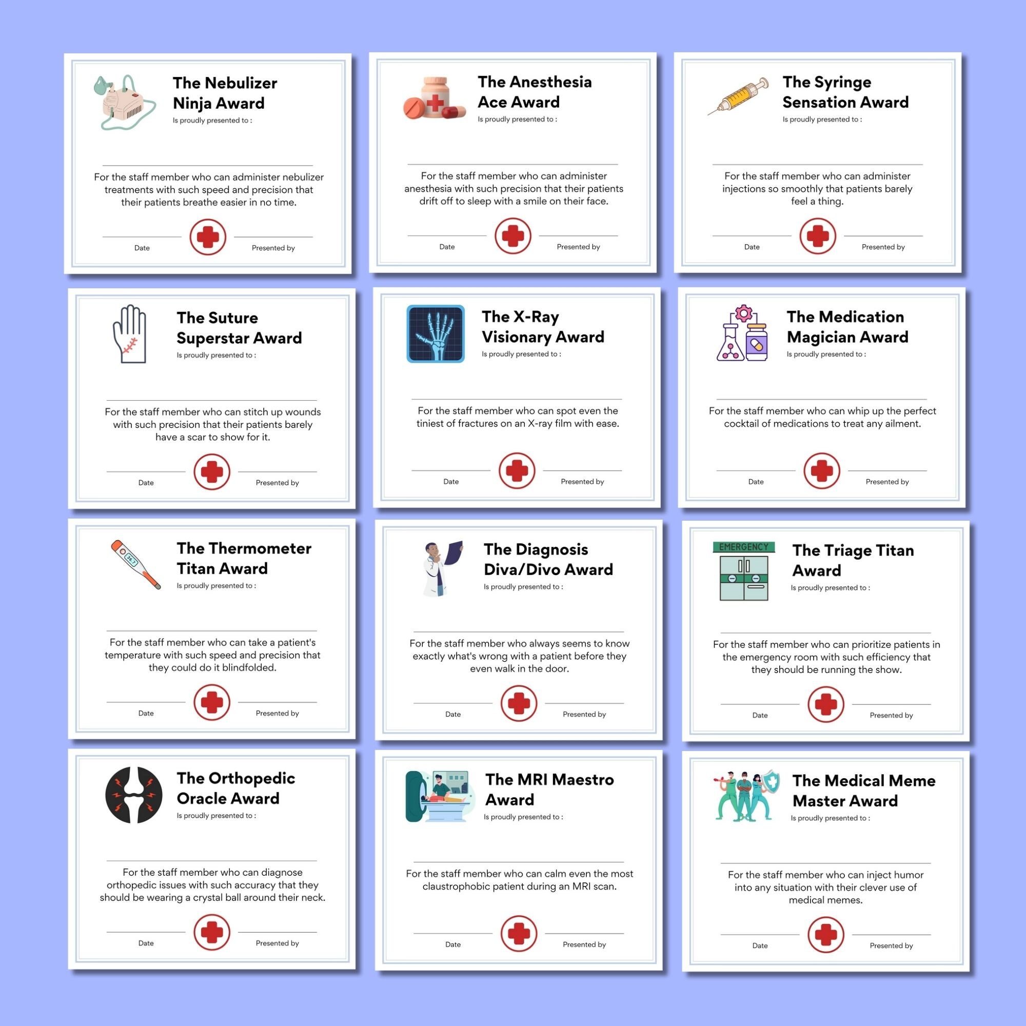 Funny Medical Staff Appreciation Award Certificates: Printable Canva ...