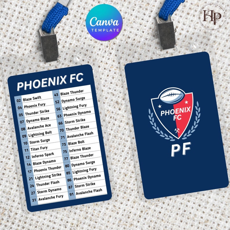 Editable Team Roster Card Template: Sports Team Canva Design - Etsy