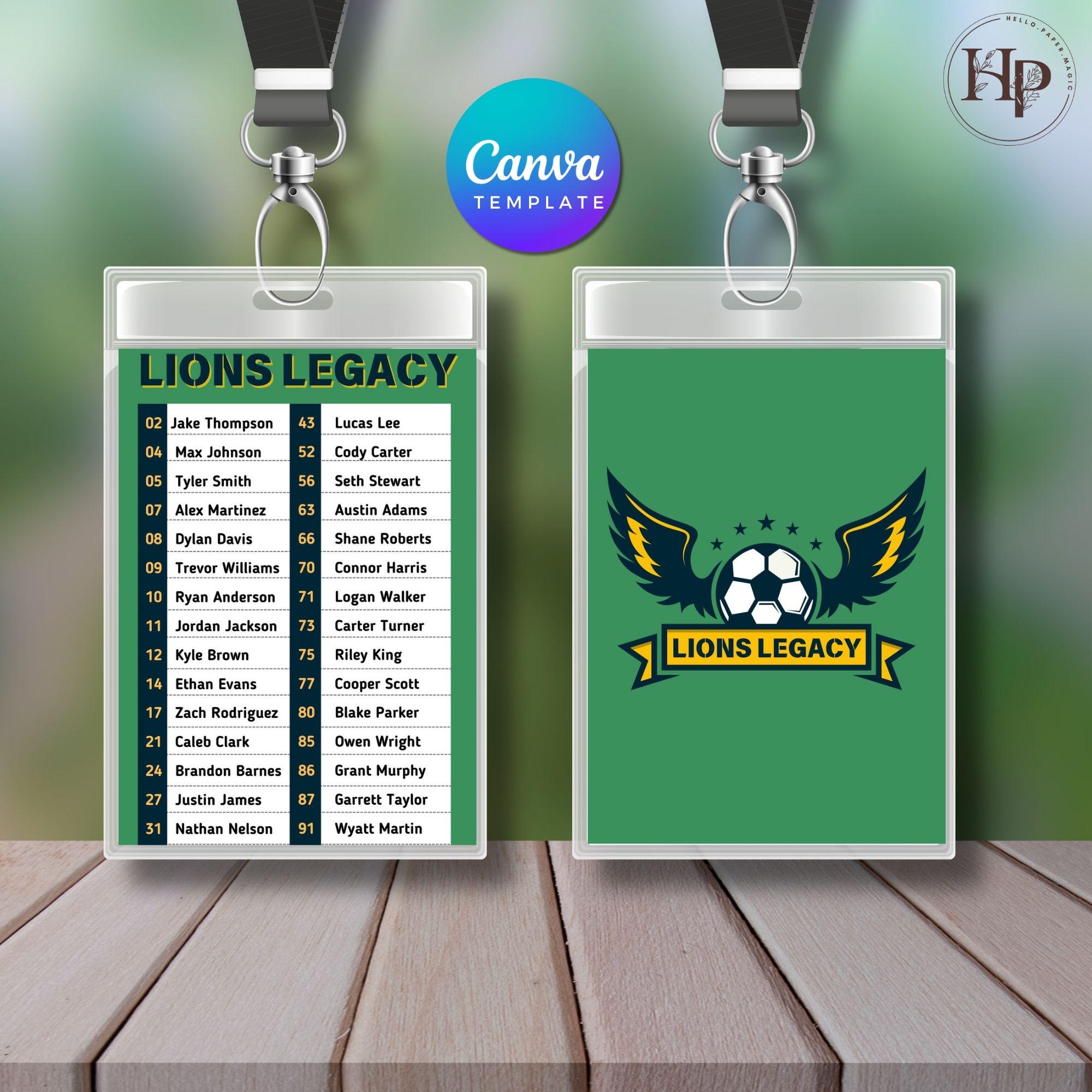 Team Roster Card Template, Editable Team Roster Card, Team Roster Card ...
