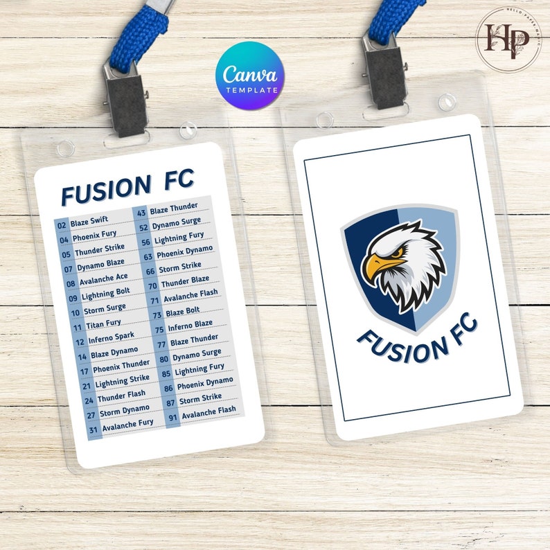 Editable Team Roster Card Template: Canva Sport Team Design - Etsy