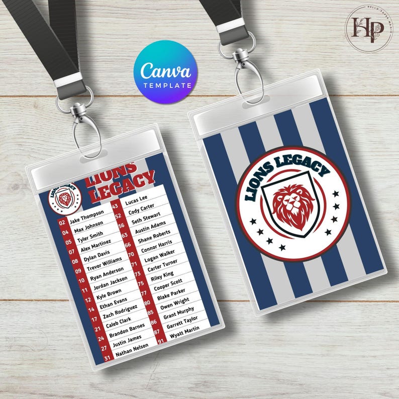 Editable Team Roster Card Template: Canva Sport Team Design (4x6 & 3x5 ...