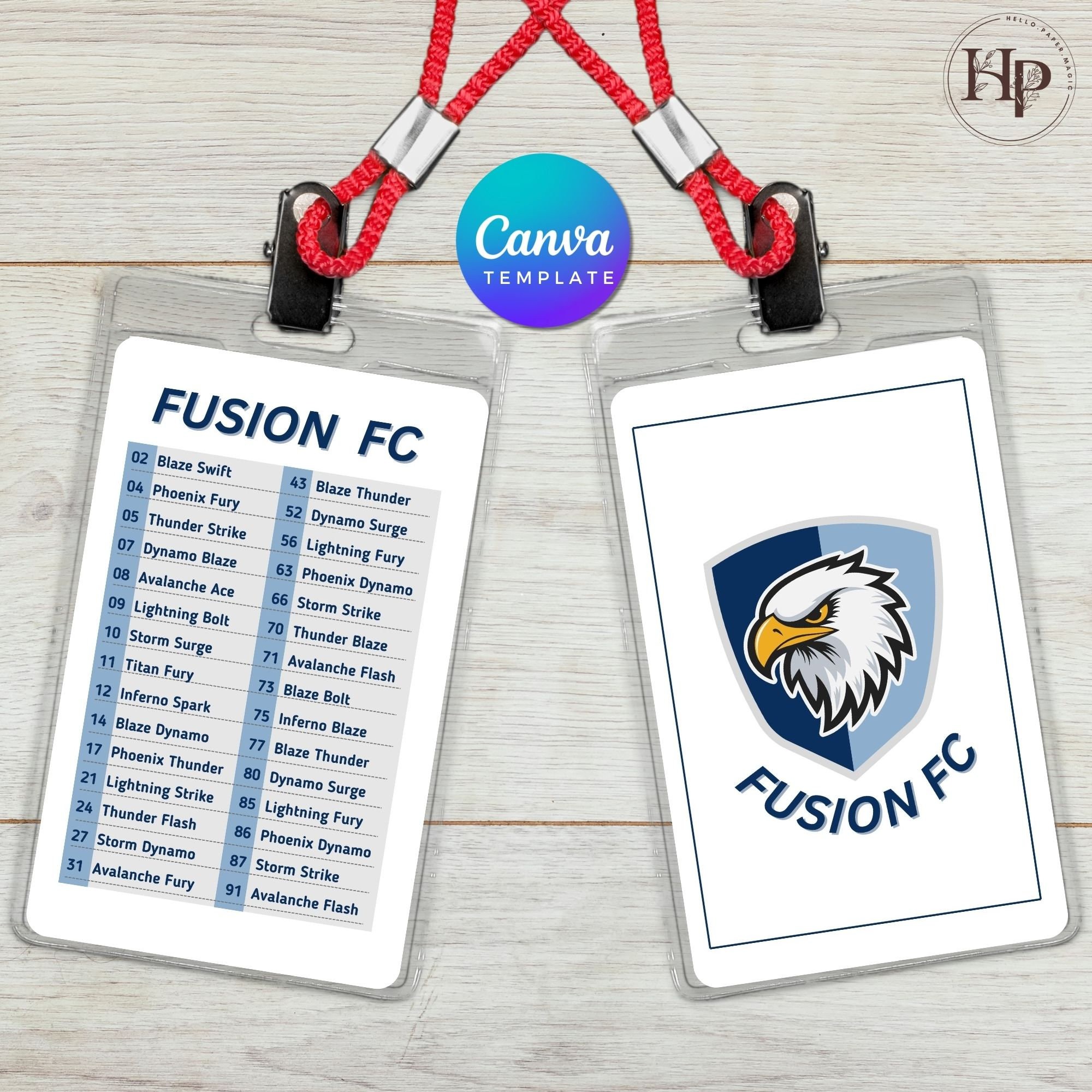 Editable Team Roster Card Template: Canva Sport Team Design - Etsy