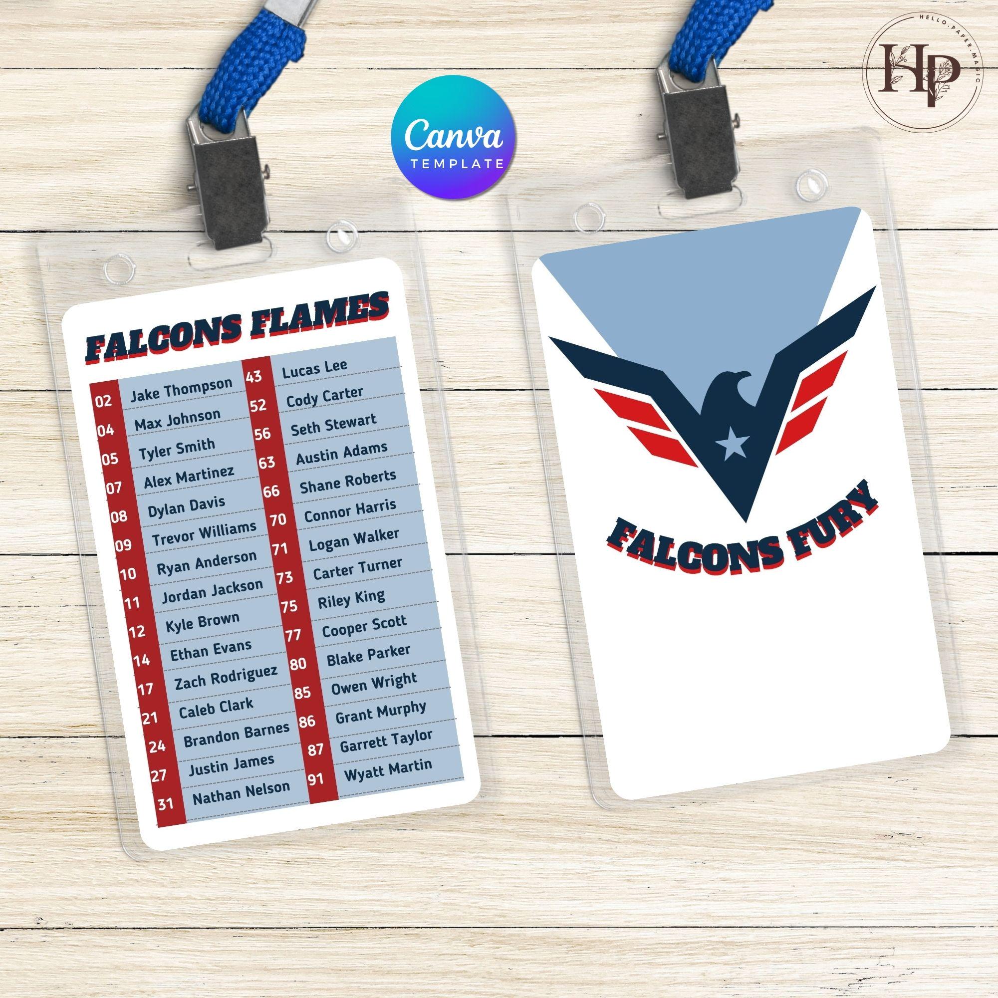 Editable Team Roster Card Template: Sports Team Design (canva) - Etsy