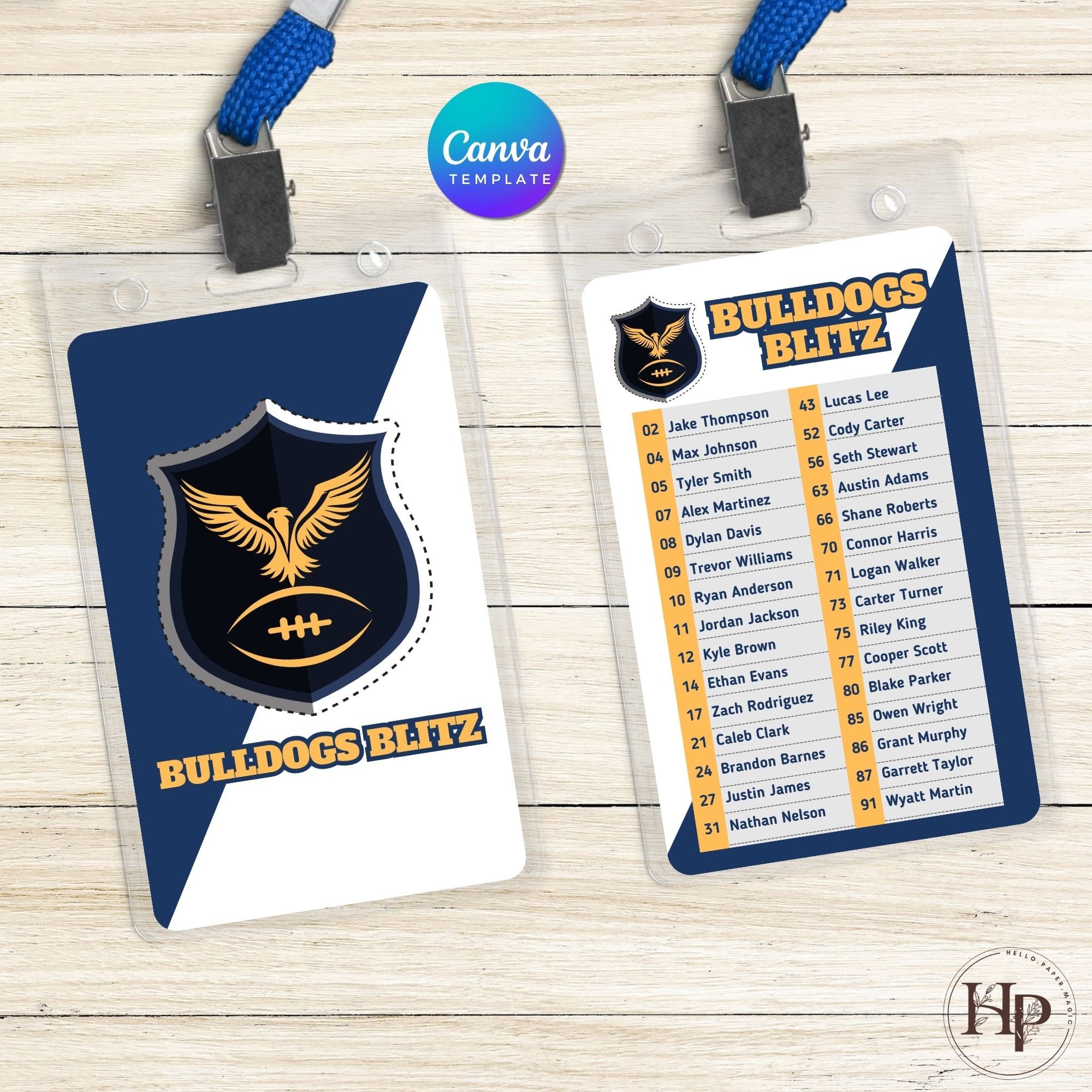 Editable Team Roster Card Template: Sports Team Canva Design - Etsy