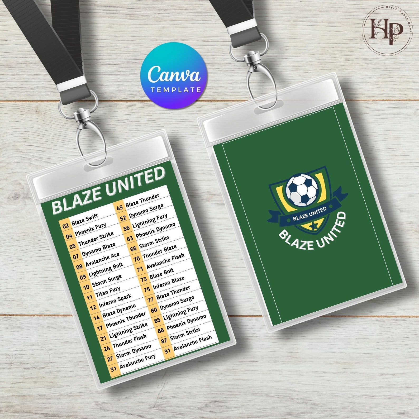 Editable Team Roster Card Template: Sports Team Canva Design - Etsy