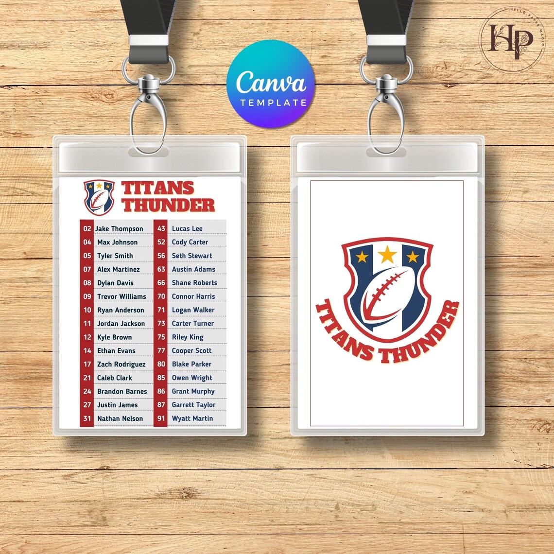 Team Roster Card Template, Editable Team Roster Card, Team Roster Card ...