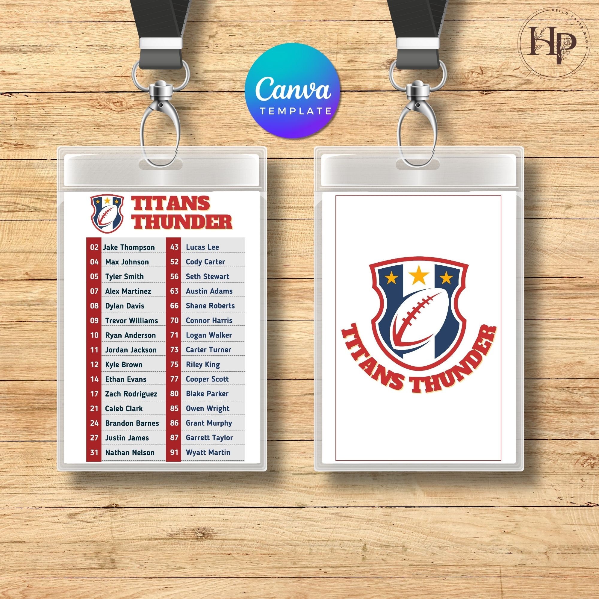 Team Roster Card Template, Editable Team Roster Card, Team Roster Card ...