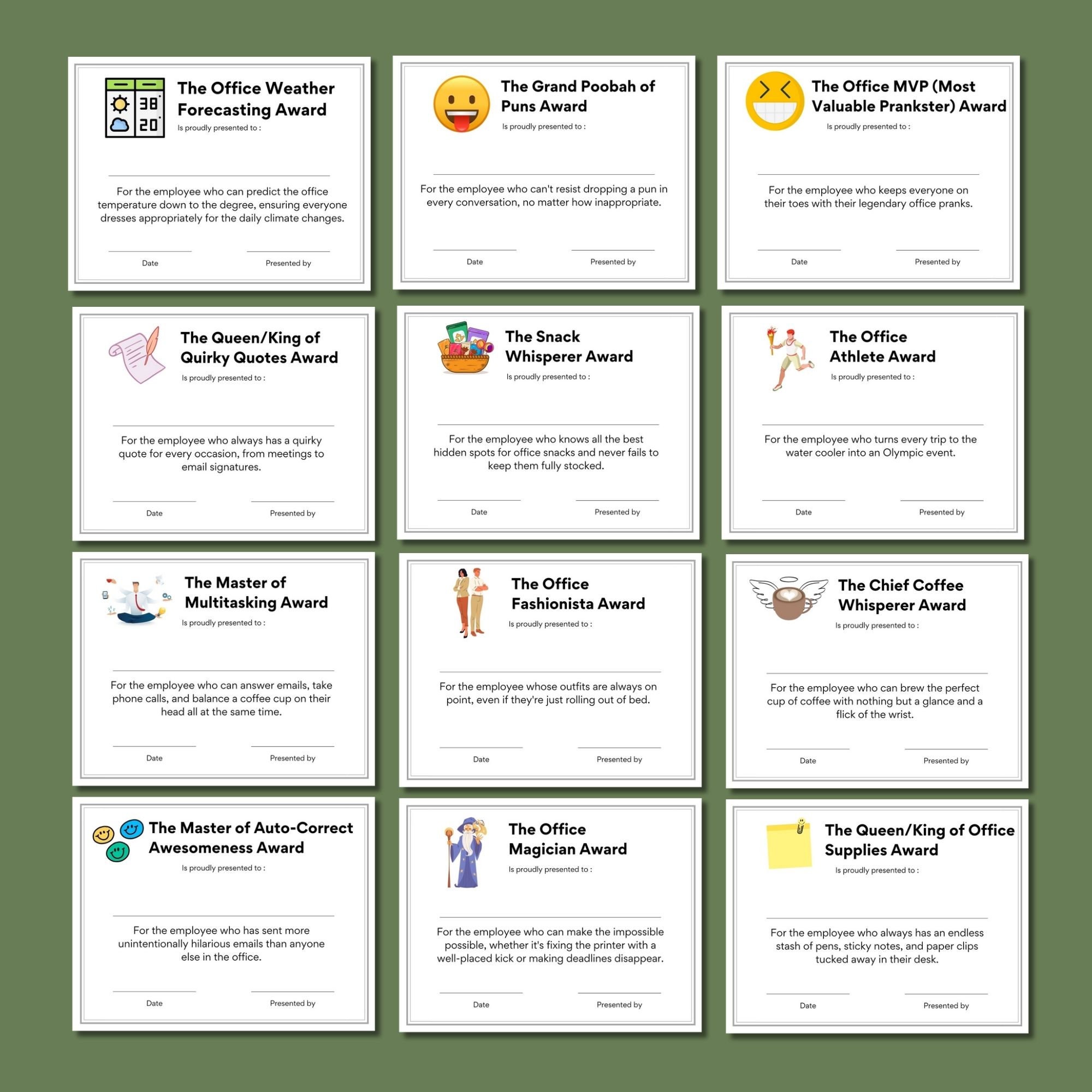 Funny Employee Appreciation Award Certificates: 60 Printable Awards ...