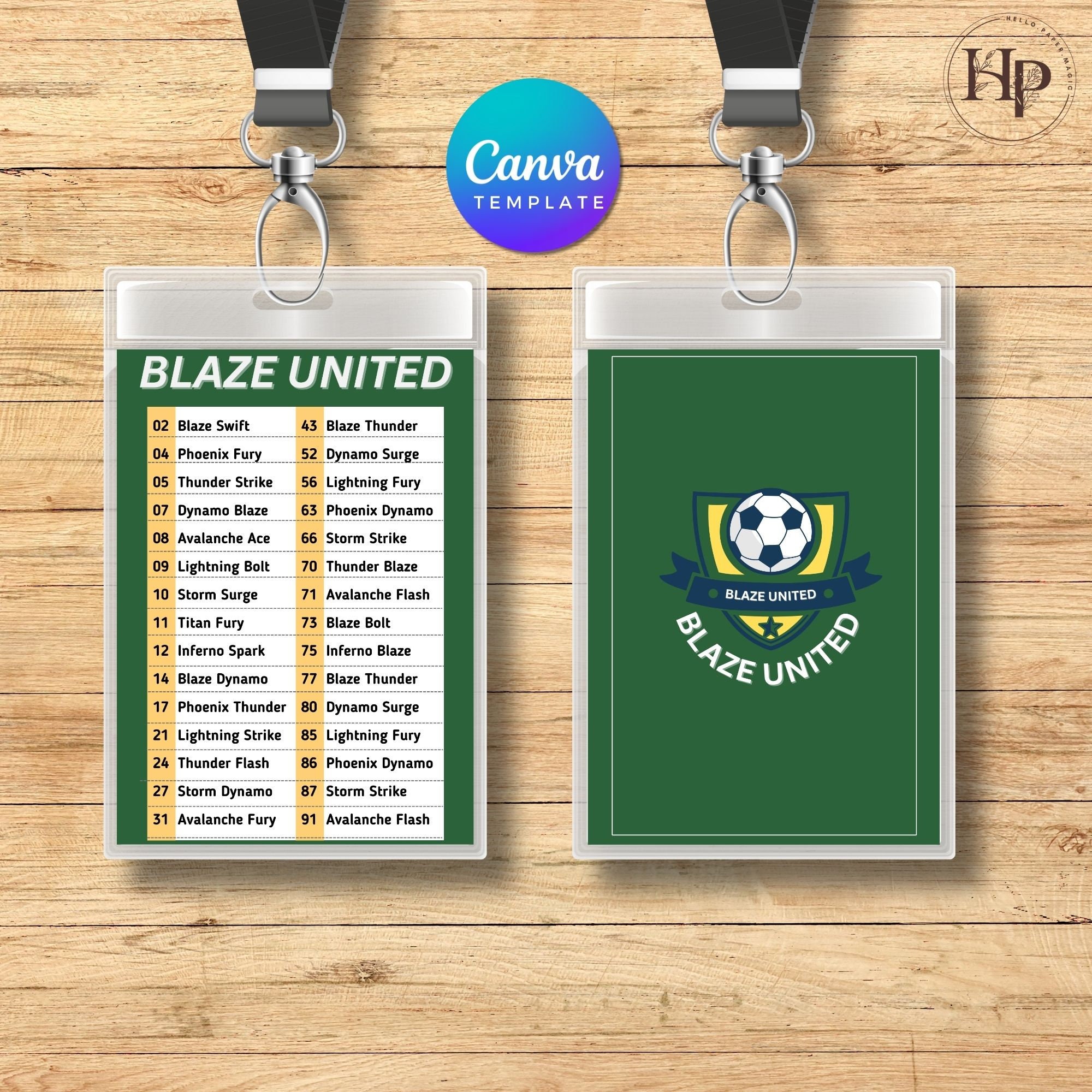 Editable Team Roster Card Template: Sports Team Canva Design - Etsy