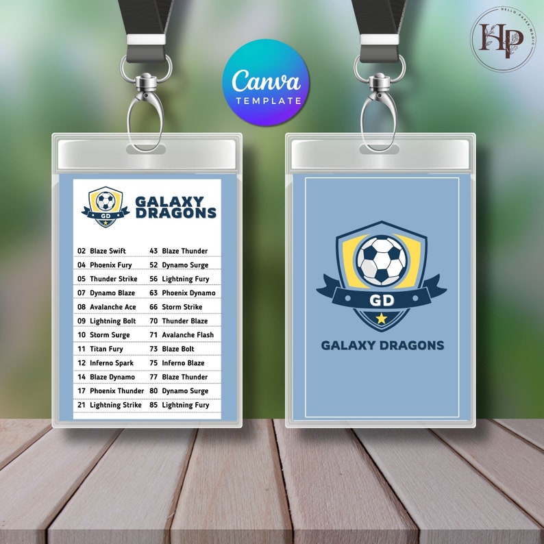 Editable Team Roster Card Template, Canva (4x6 & 3x5) - Etsy
