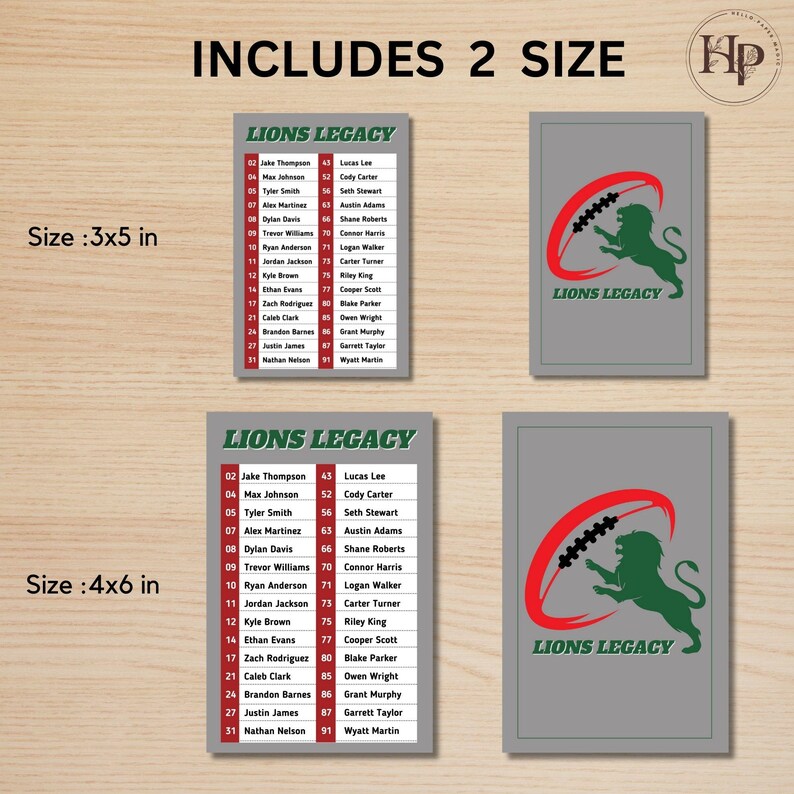 Team Roster Card Template, Editable Team Roster Card, Team Roster Card ...