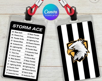 Team Roster Card Template, Editable Team Roster Card, Team Roster Card ...