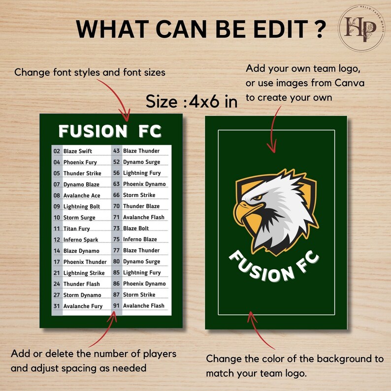 EDITABLE Team Roster Card TEMPLATE, Personalized Team Roster Lanyard ...